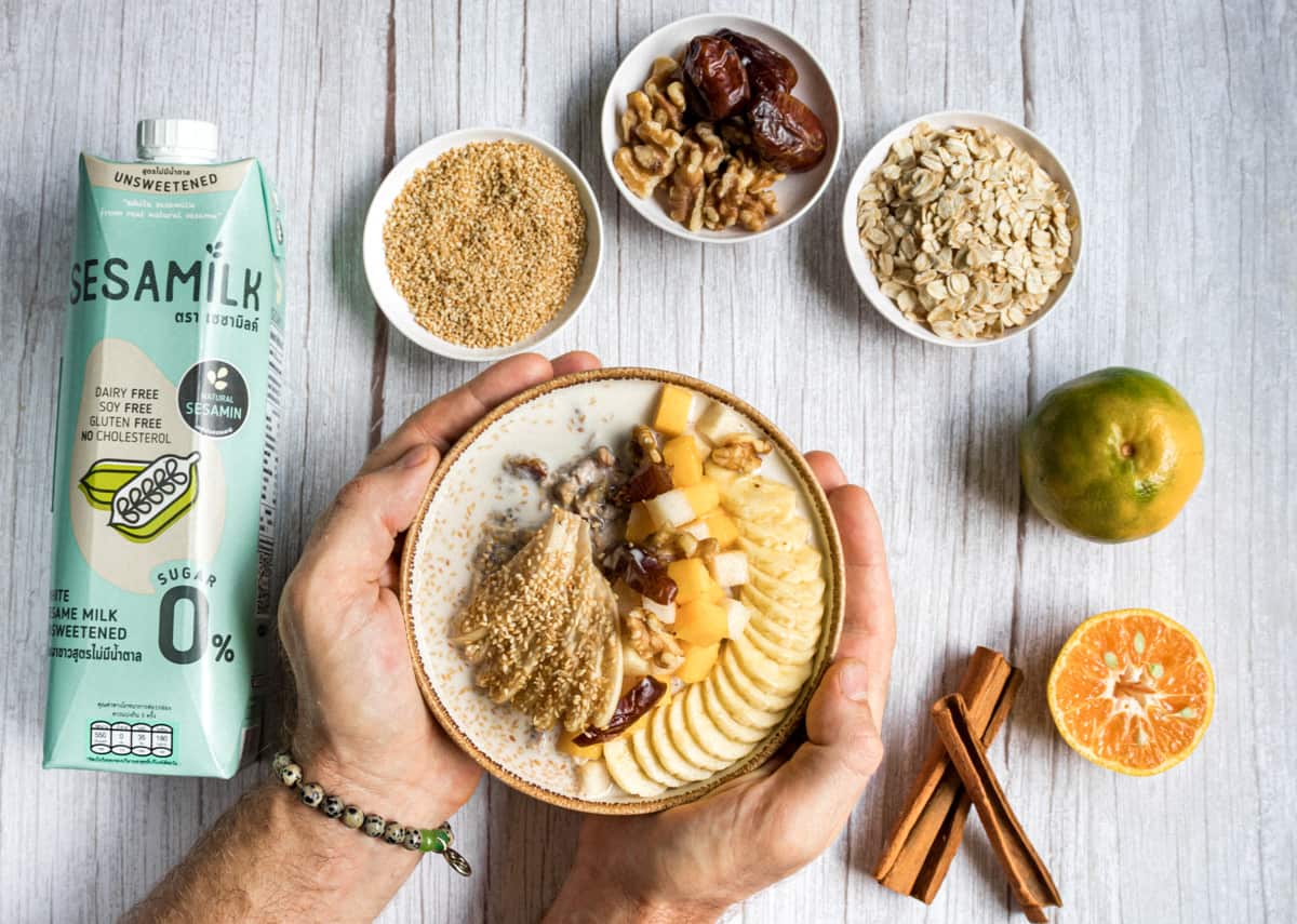 Bircher Muesli - Sesame Milk & Asian Pear - Holistic Chef Academy