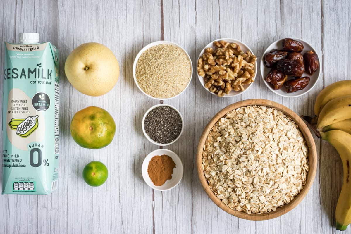 Bircher Muesli - Sesame Milk & Asian Pear - Holistic Chef Academy