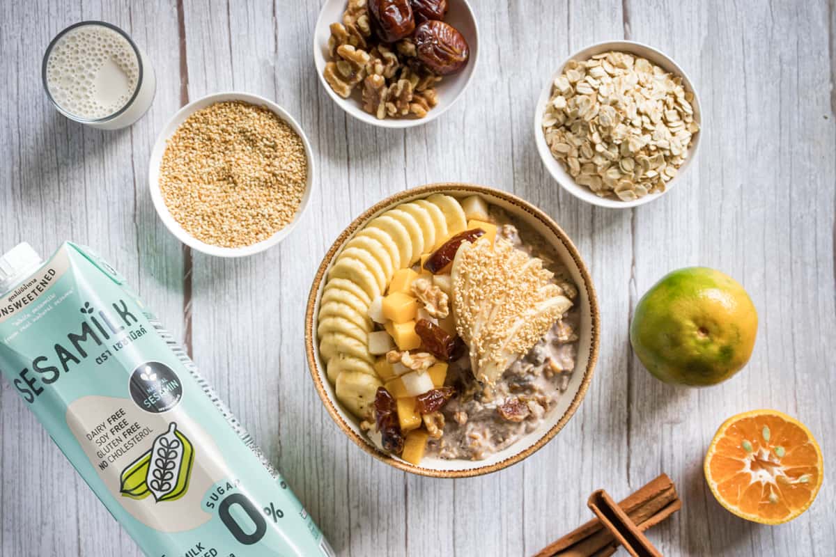 Bircher Muesli - Sesame Milk & Asian Pear - Holistic Chef Academy