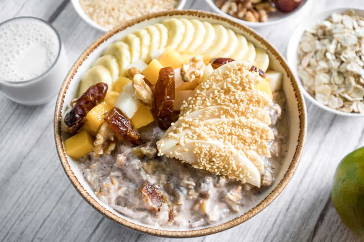 Bircher Muesli - Sesame Milk & Asian Pear - Holistic Chef Academy