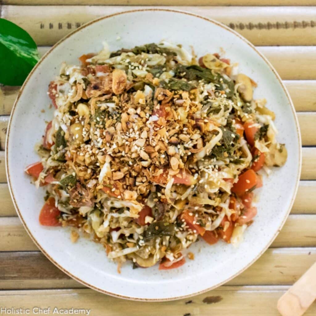 Burmese Tea Leaf Salad {Lahpet Thoke} - Holistic Chef Academy